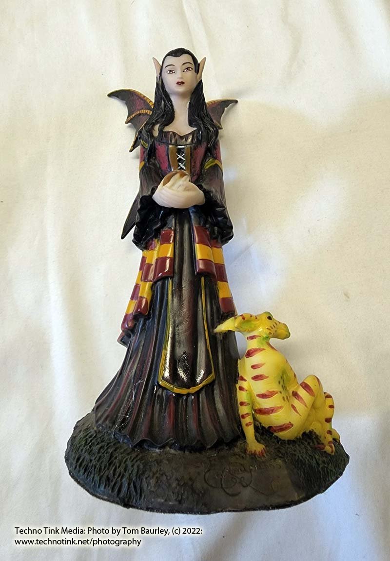 Amy Brown Dark Fae Figurine with Mini Dragon - The Naiads Well